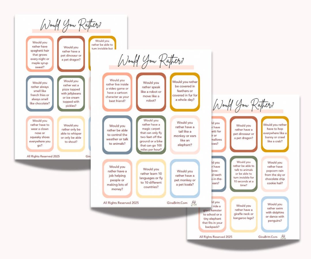 Would You Rather Questions | Speech Therapy - Etsy