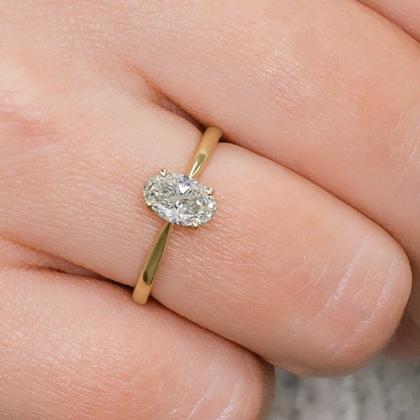 Oval Engagement Ring - Etsy