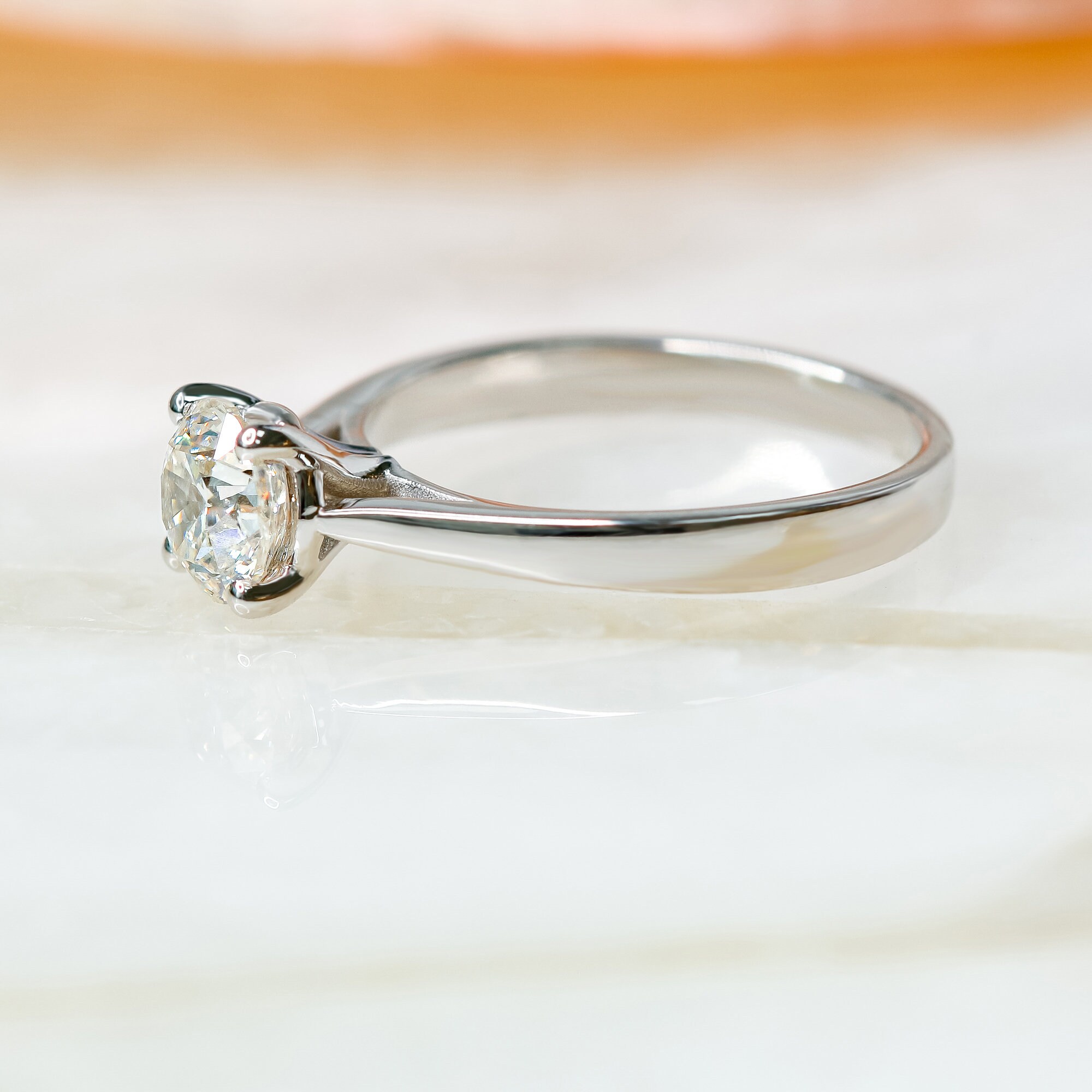 Solitaire Engagement Ring, Diamond Engagement Ring, 1 Carat Diamond ...