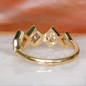 Princess Bezel, Five Stone Bezel Diamond Ring, Princess Cut Wedding ...