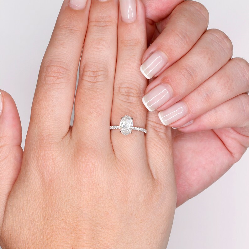 2 Carat Oval Diamond Engagement Ring Oval Diamond Ring Oval - Etsy