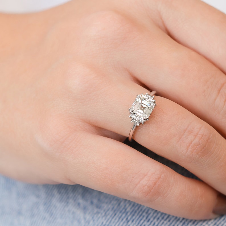 Two Carat Luxury Rare Diamond Ring Asscher Cut Engagement Ring - Etsy