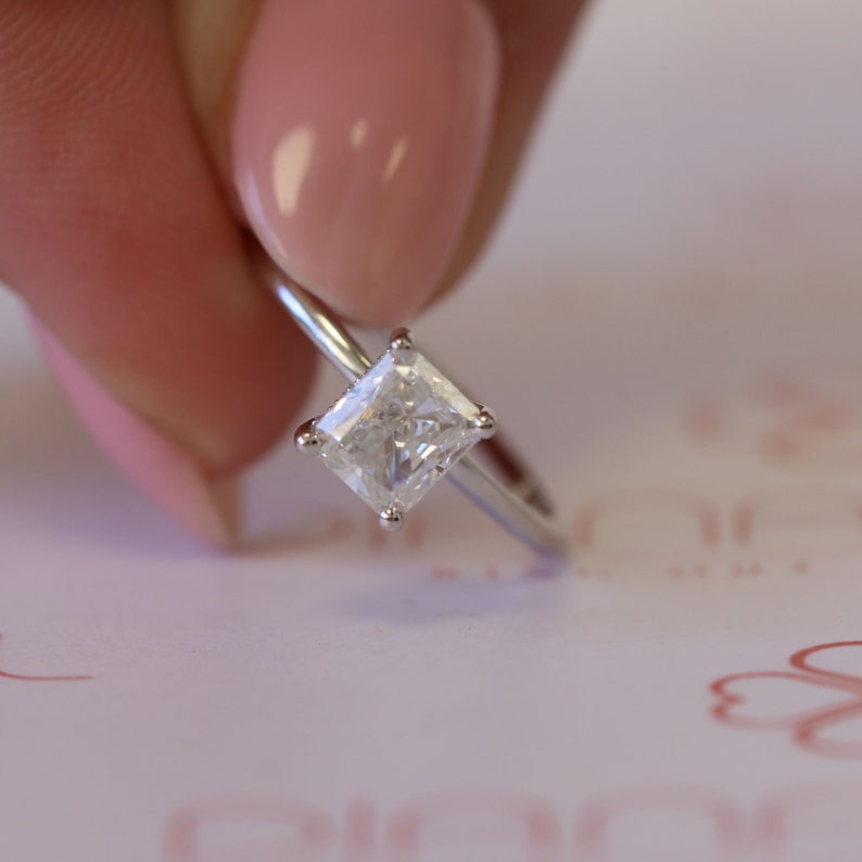 Radiant Cut Diamond Ring Elongated Radiant Cut Engagement | Etsy