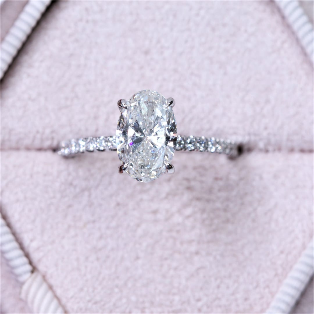 2 Carat Oval Diamond Engagement Ring, Oval Diamond Ring, Oval ...