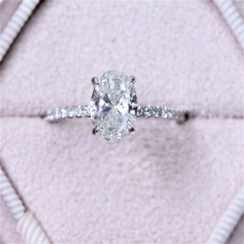 2 Carat Oval Diamond Engagement Ring Oval Diamond Ring Oval - Etsy