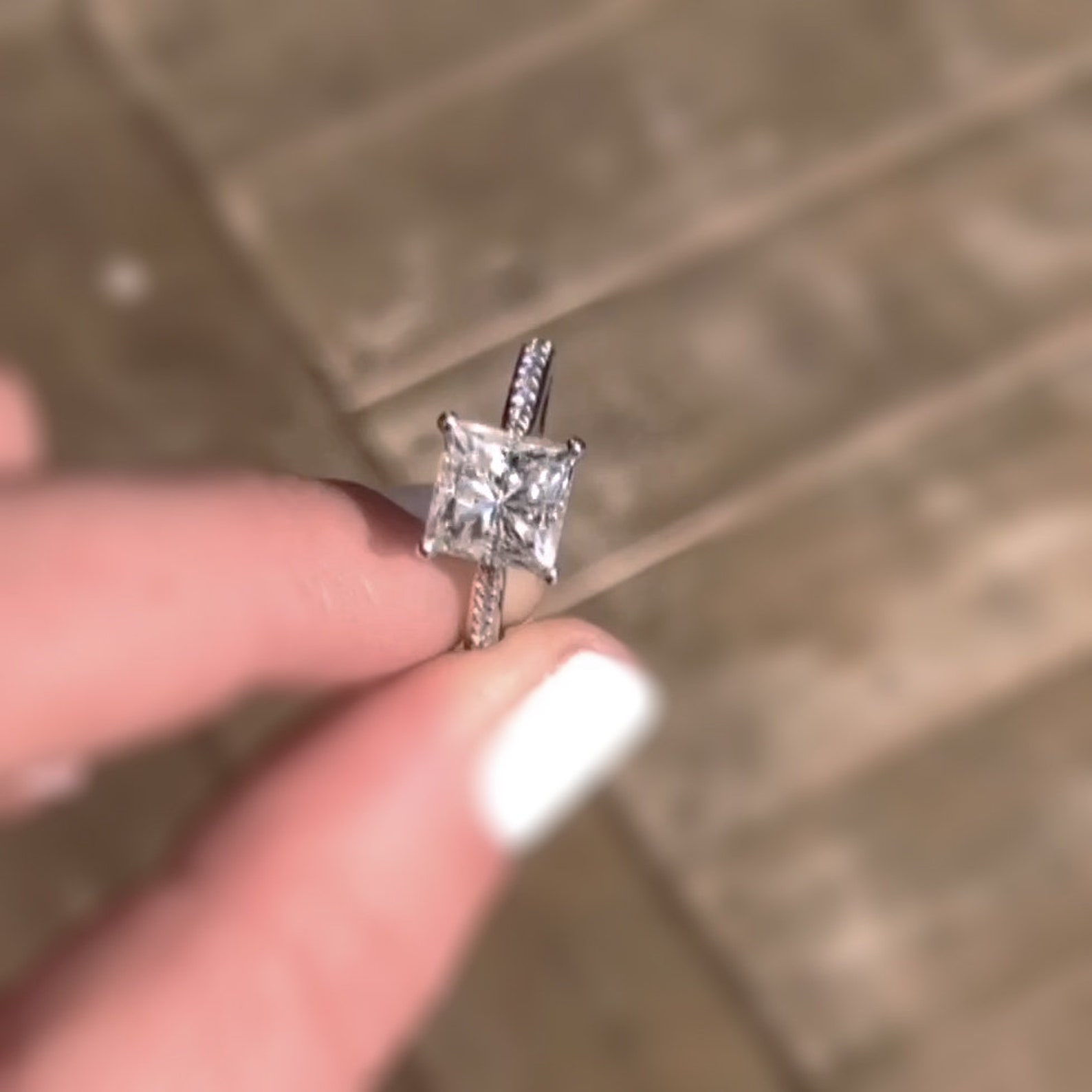 Princess Cut Diamond Engagement Ring Square Diamond | Etsy