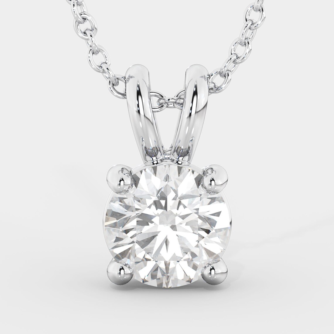 Diamond Solitaire Necklace 16 Inches 1 Carat Diamond - Etsy