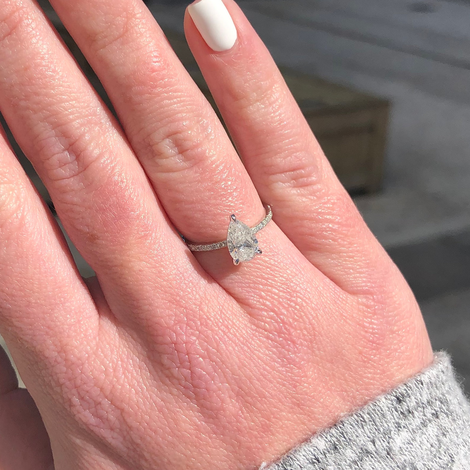 Beautiful Diamond Engagement Ring Pear Shaped Engagement Ring - Etsy