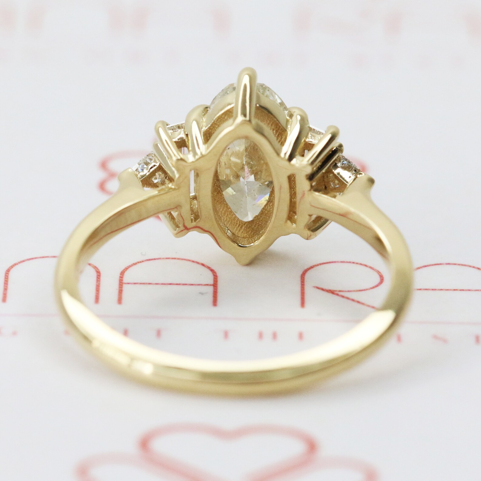 Multi-shaped Diamond Engagement Ring Elongated Oval Diamond - Etsy