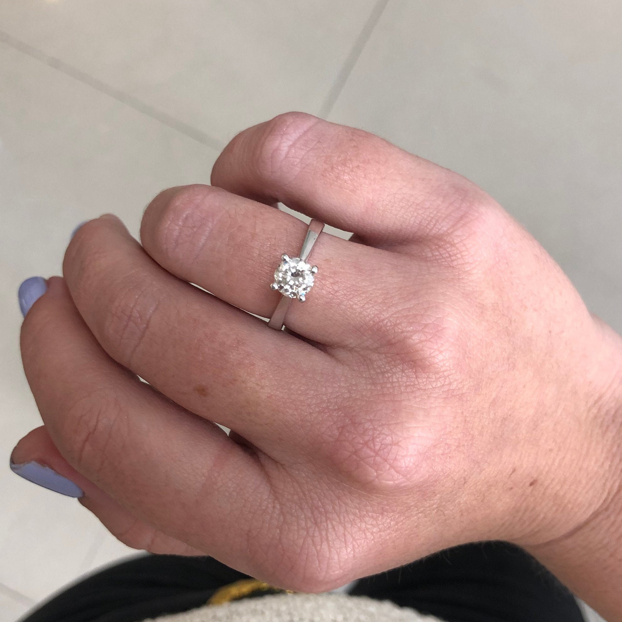 1 Carat Solitaire High Quality Ring Round Diamond Engagement | Etsy