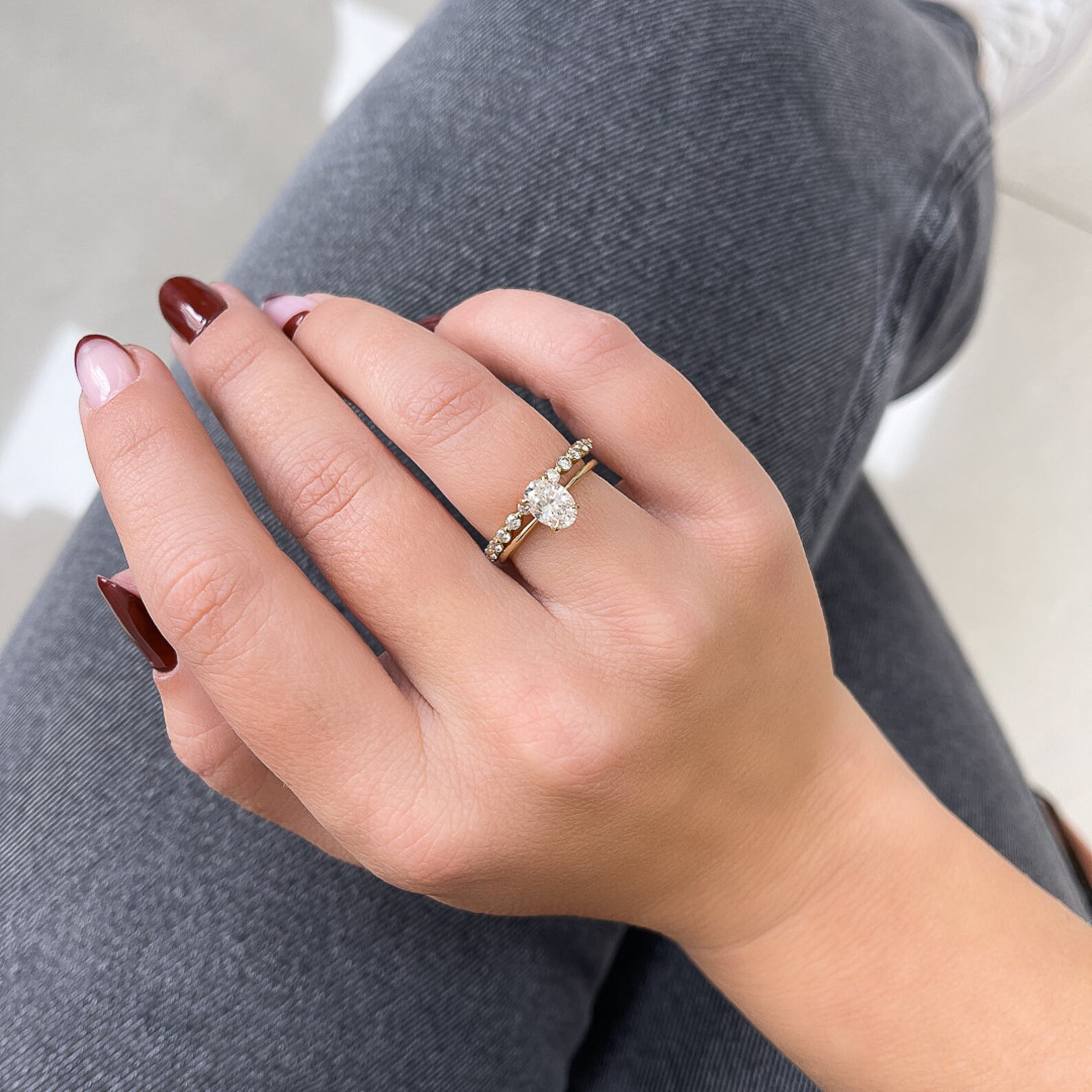 1 Carat Real Diamond Engagement Ring for Women Oval Diamond - Etsy