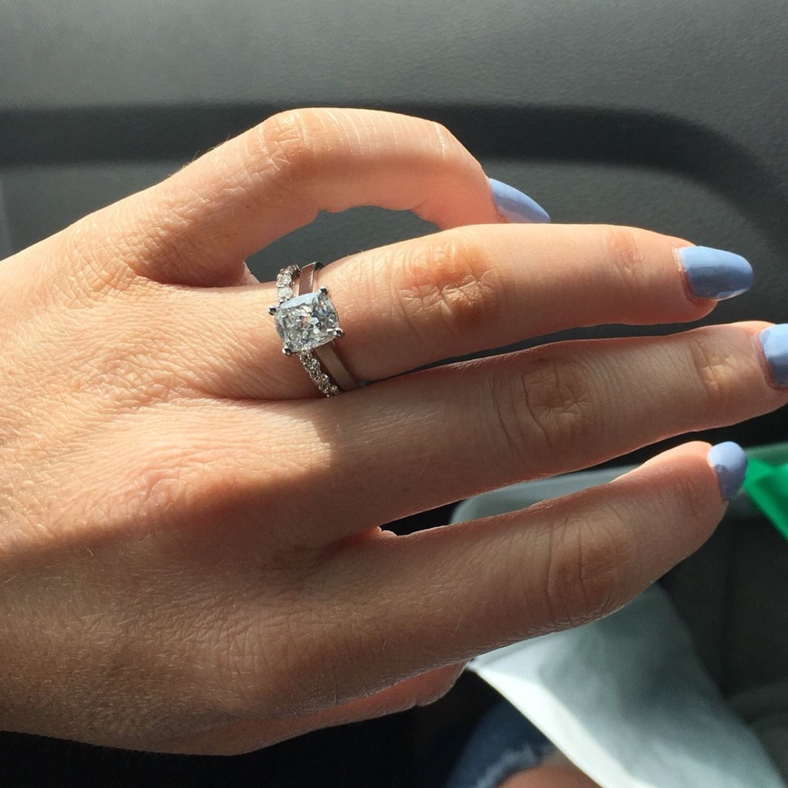 Cushion Cut Natural Genuine Diamond Bridal Set 2.5 Ct - Etsy