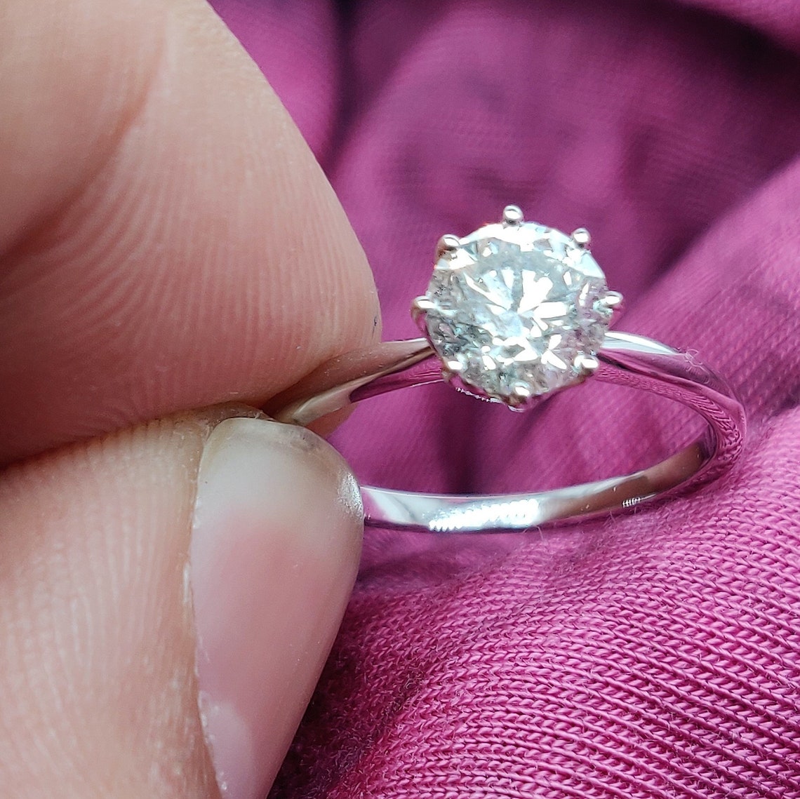 Unique Diamond Ring, Diamond Solitaire Engagement Ring, 8 Prong ...