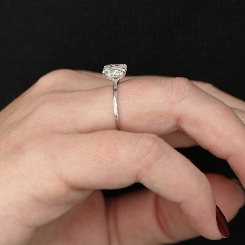 Radiant Cut Diamond Ring Elongated Radiant Cut Engagement - Etsy