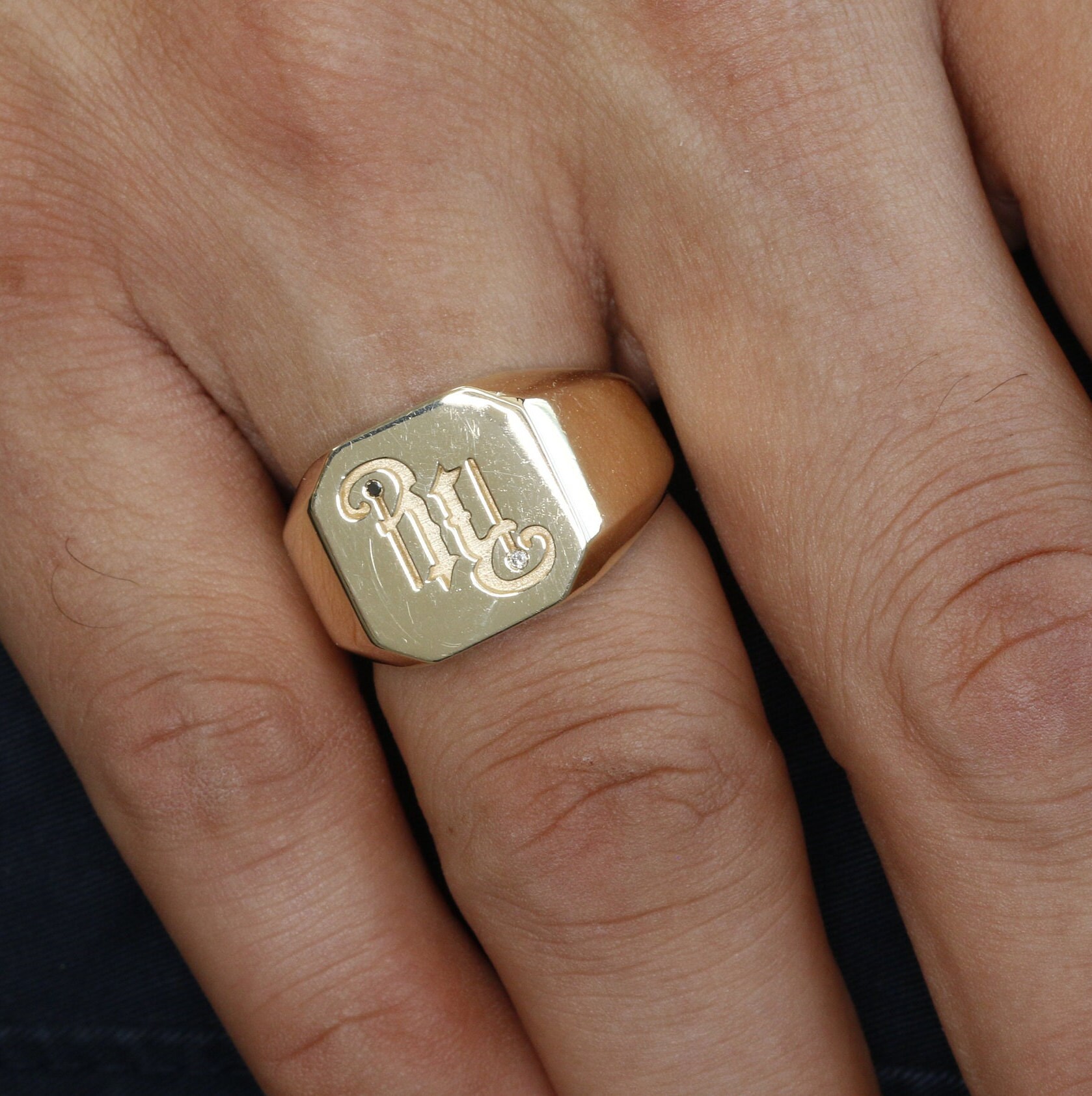 Signet Ring for Men Men's Pinky Ring Custom Pinky Ring | Etsy