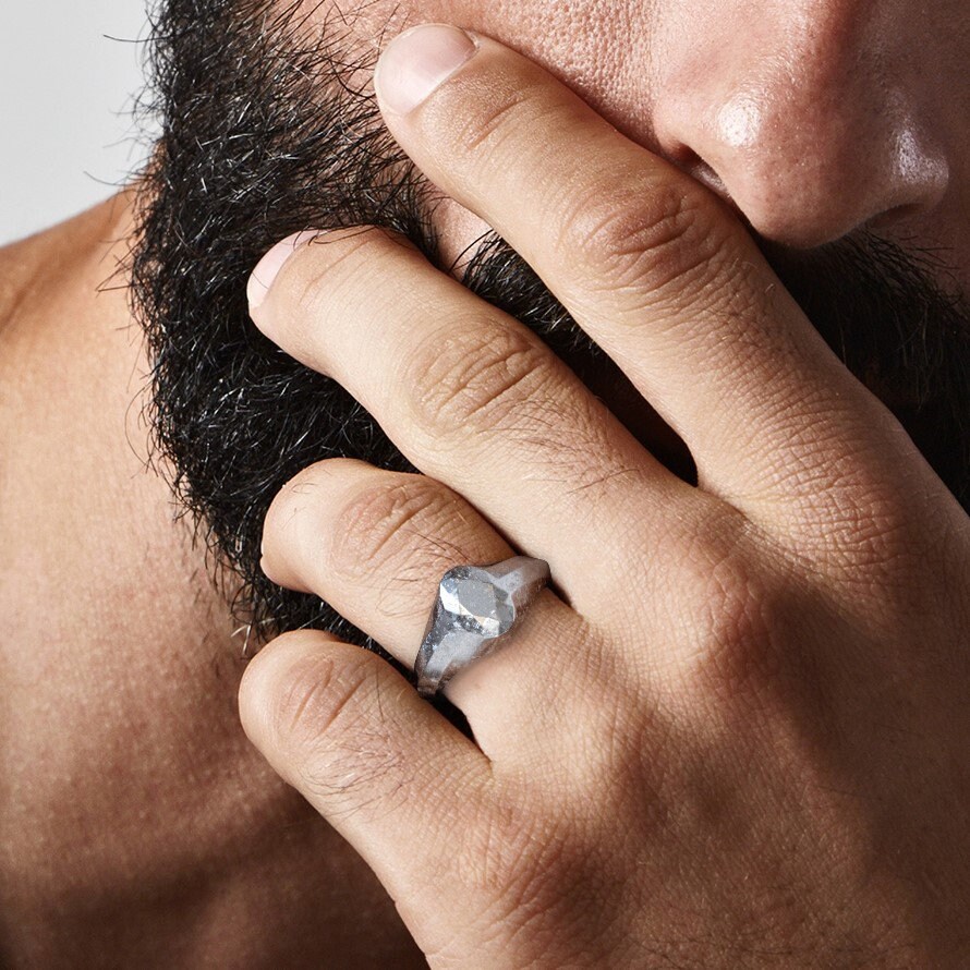 Signet Ring, Solid Gold Signet Ring, 14K Rose, Yellow, White Gold Gold ...