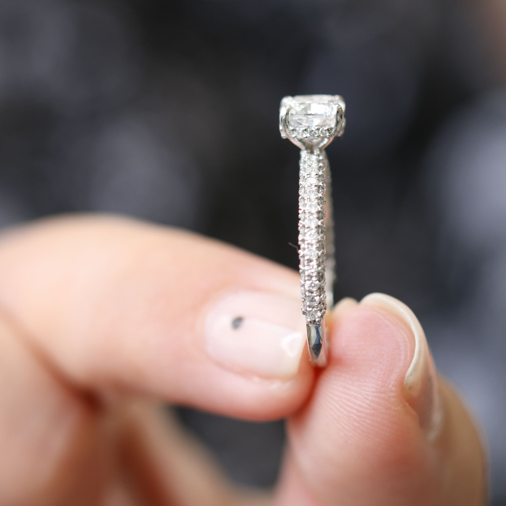 Cushion Cut Diamond Ring Square Cut Engagement Ring | Etsy