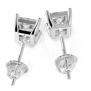 Princess Cut Stud Earrings Princess Shape Diamond Studs Dainty Stud ...