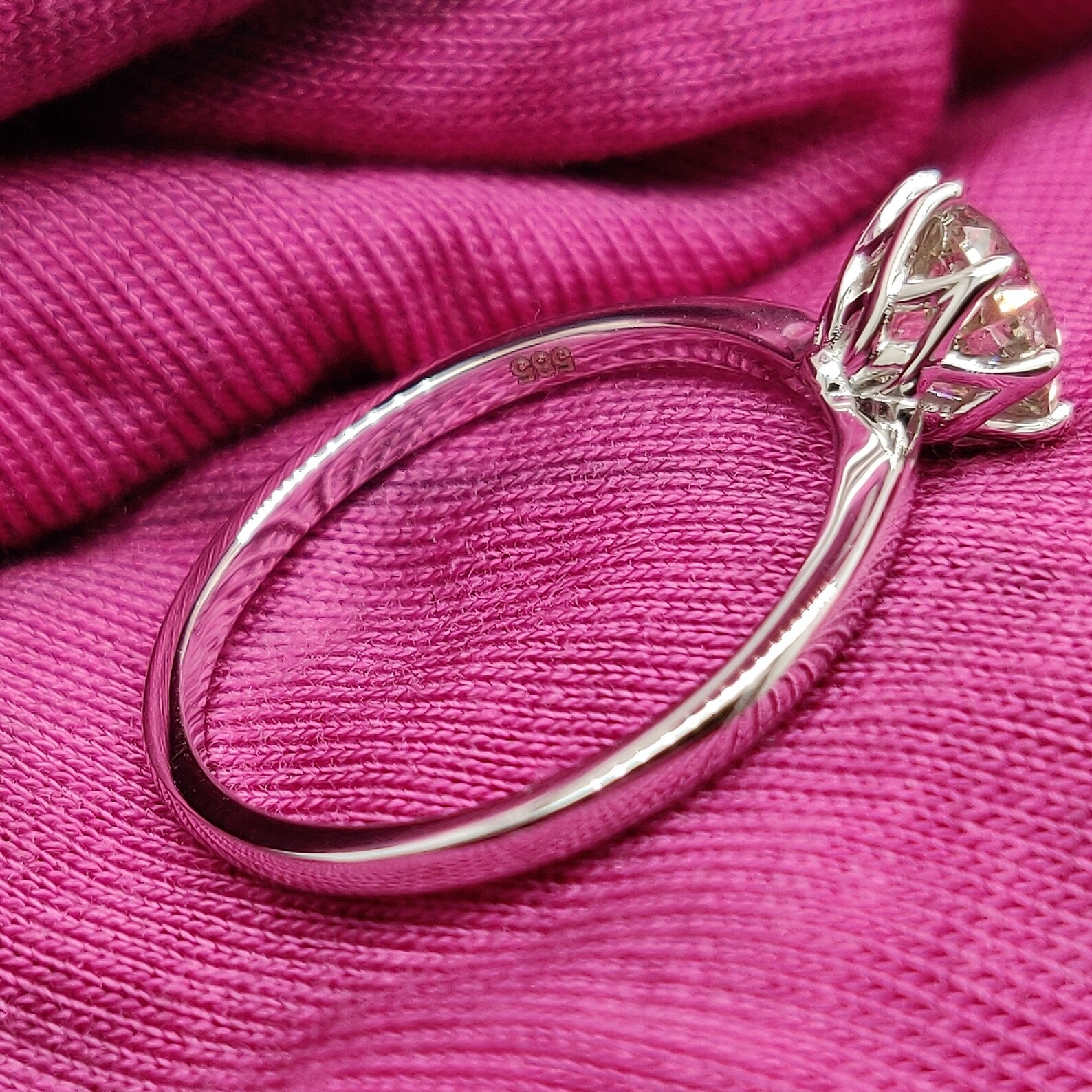 Unique Diamond Ring Diamond Solitaire Engagement Ring 8 - Etsy