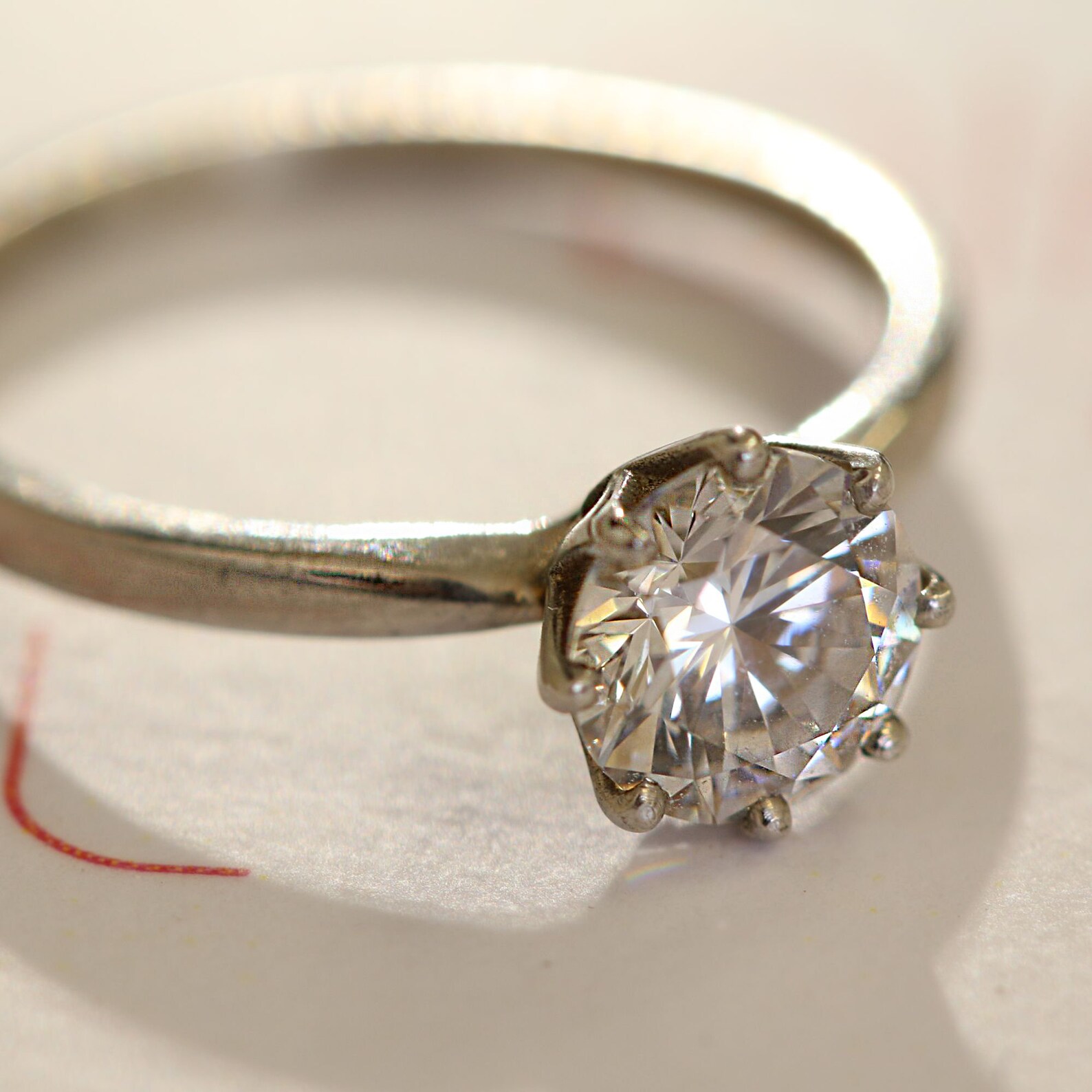 Diamond Solitaire Engagement Ring Unique Diamond Ring 8 | Etsy