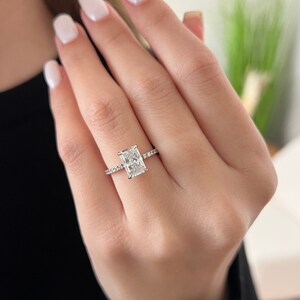 1.06 Ct Classic Radiant Cut Diamond Engagement Ring with 1.06 Ct Classic Radiant Cut Diamond Engagement Ring with