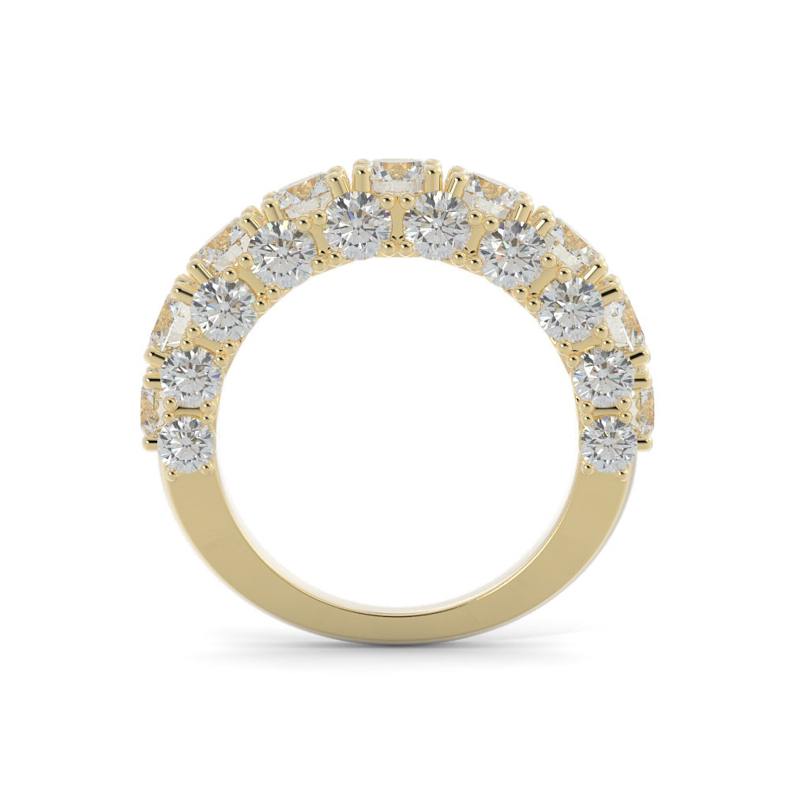 Half Eternity Band Diamond Half Eternity Ring Yellow Gold - Etsy