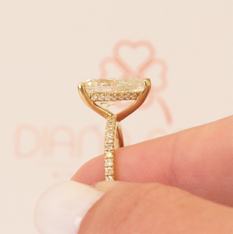 Pear Cut Diamond Engagement Ring Teardrop Diamond Ring 3.5 - Etsy