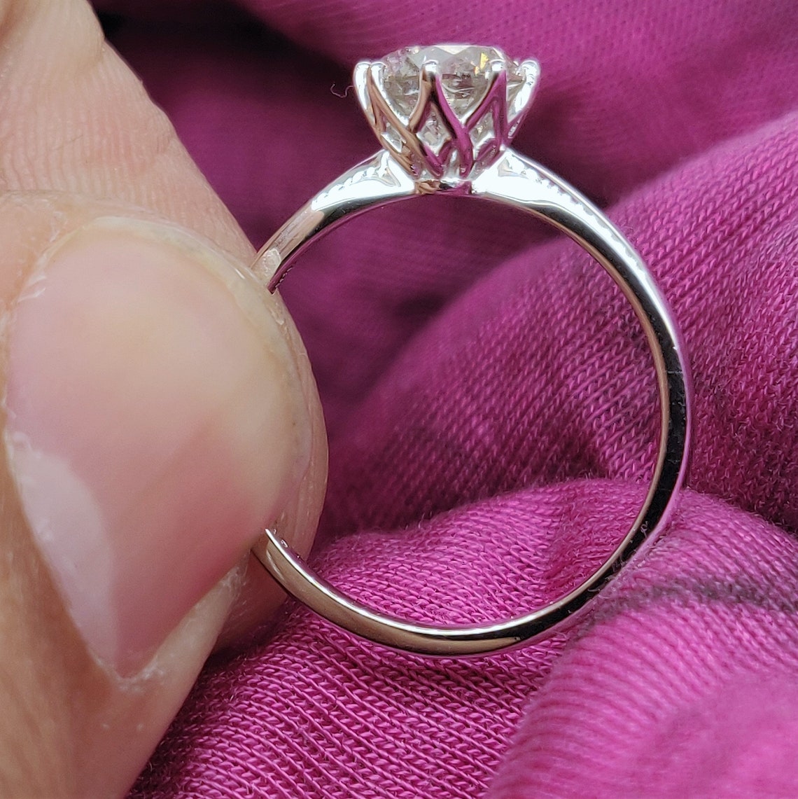 Unique Diamond Ring Diamond Solitaire Engagement Ring 8 - Etsy
