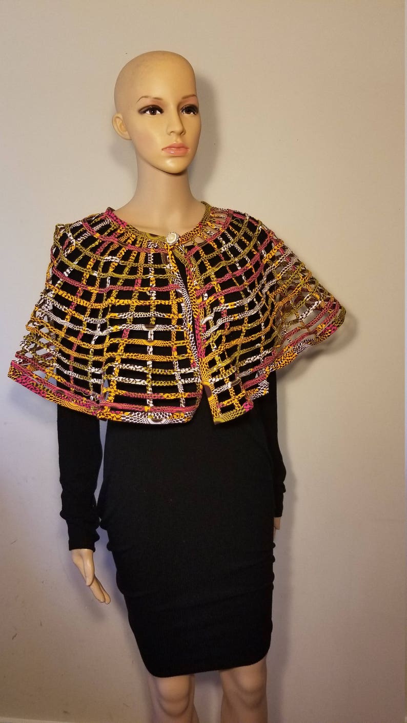 Ankara Cape Necklace, African Print Cap, Net Cape, African Print ...