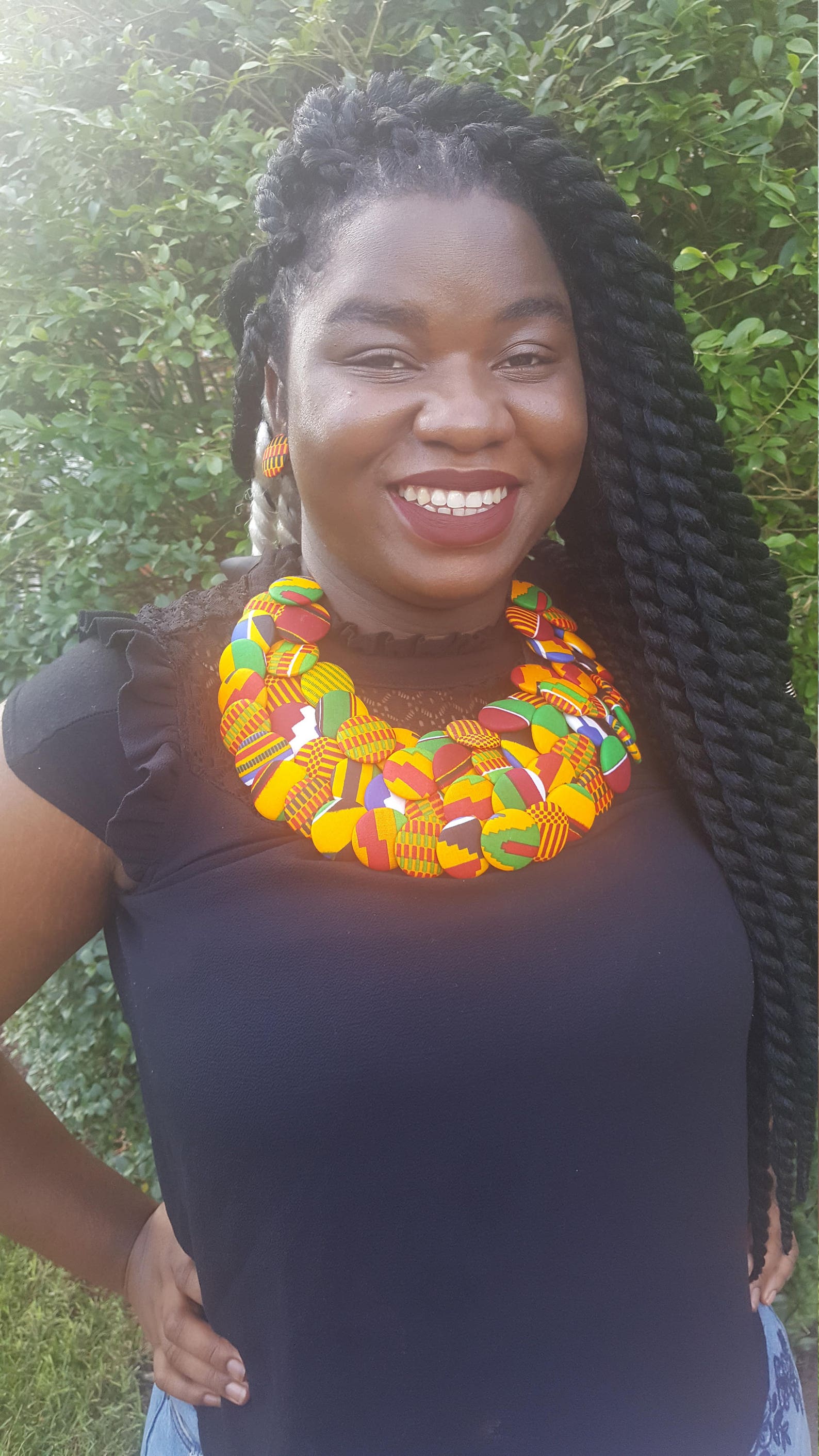 Ankara Necklace, African Print Button Necklace, Kente Button Necklace ...