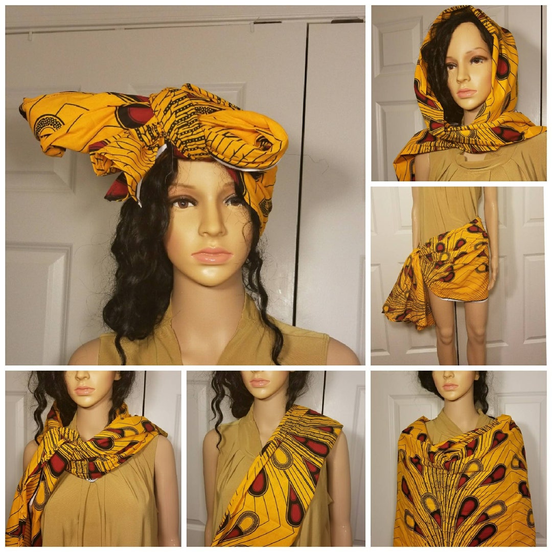 Ankara Kente Head Wrap Kente Scarf African Print Headwrap Ankara Cover ...