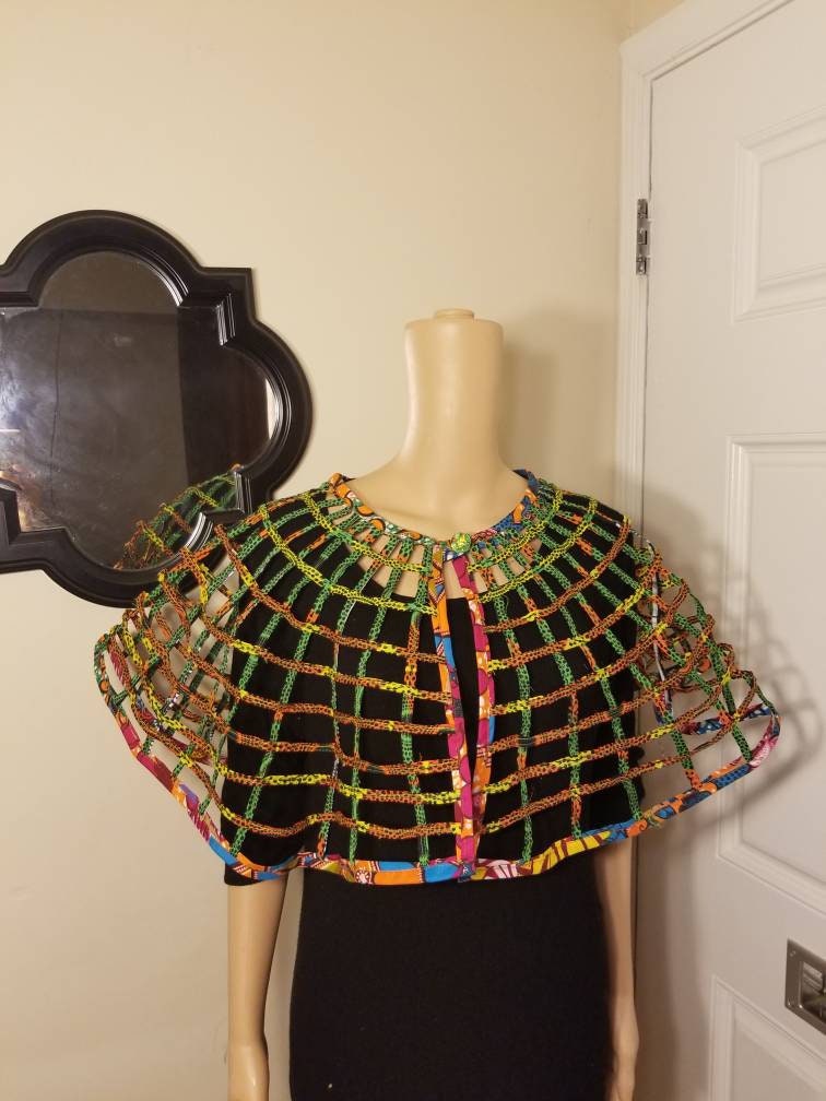 Ankara Cape Necklace, African Print Cap, Net Cape, African Print ...