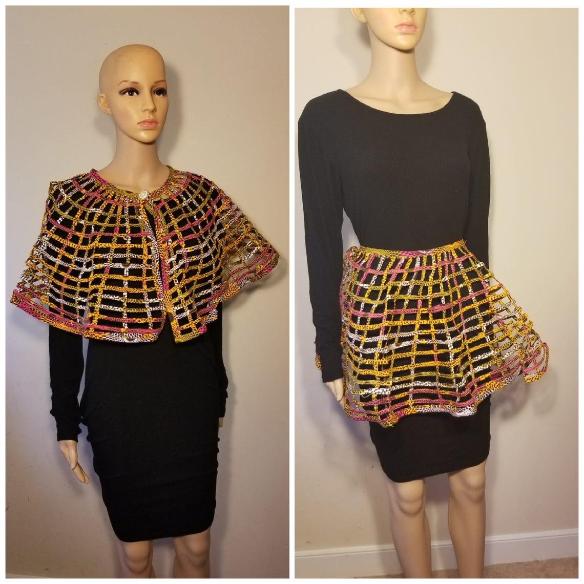 Ankara Cape Necklace, African Print Cap, Net Cape, African Print ...