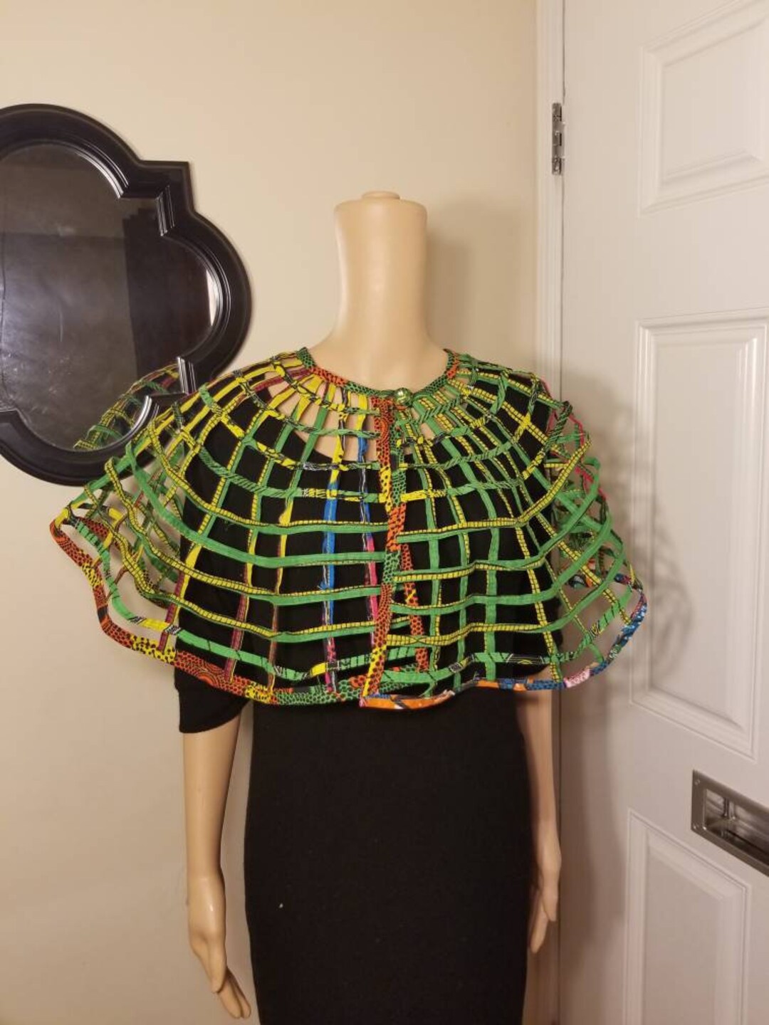 Ankara Cape Necklace, African Print Cap, Net Cape, African Print ...