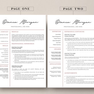 Professional Word Resume Template Modern Word Resume Design 2 Page ...
