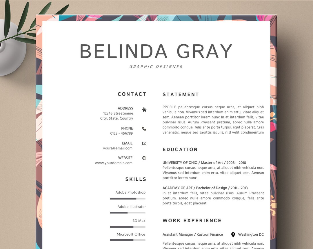 Resume Template Professional Resume Ms. Word Resume Apple Pages Resume ...