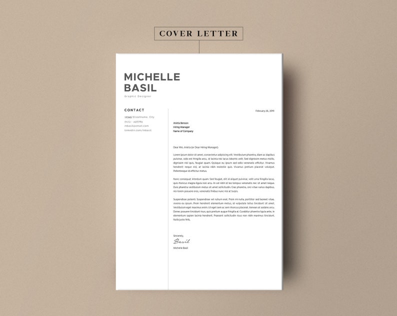 Clean Resume Template Minimalist CV Template Creative Resume Modern ...