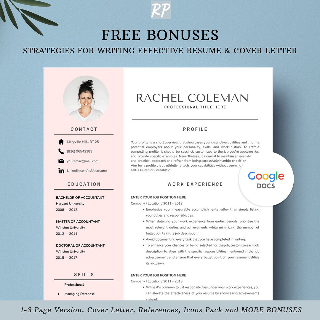 Google Docs Resume Template Resume Writing Guide Google Docs CV ...