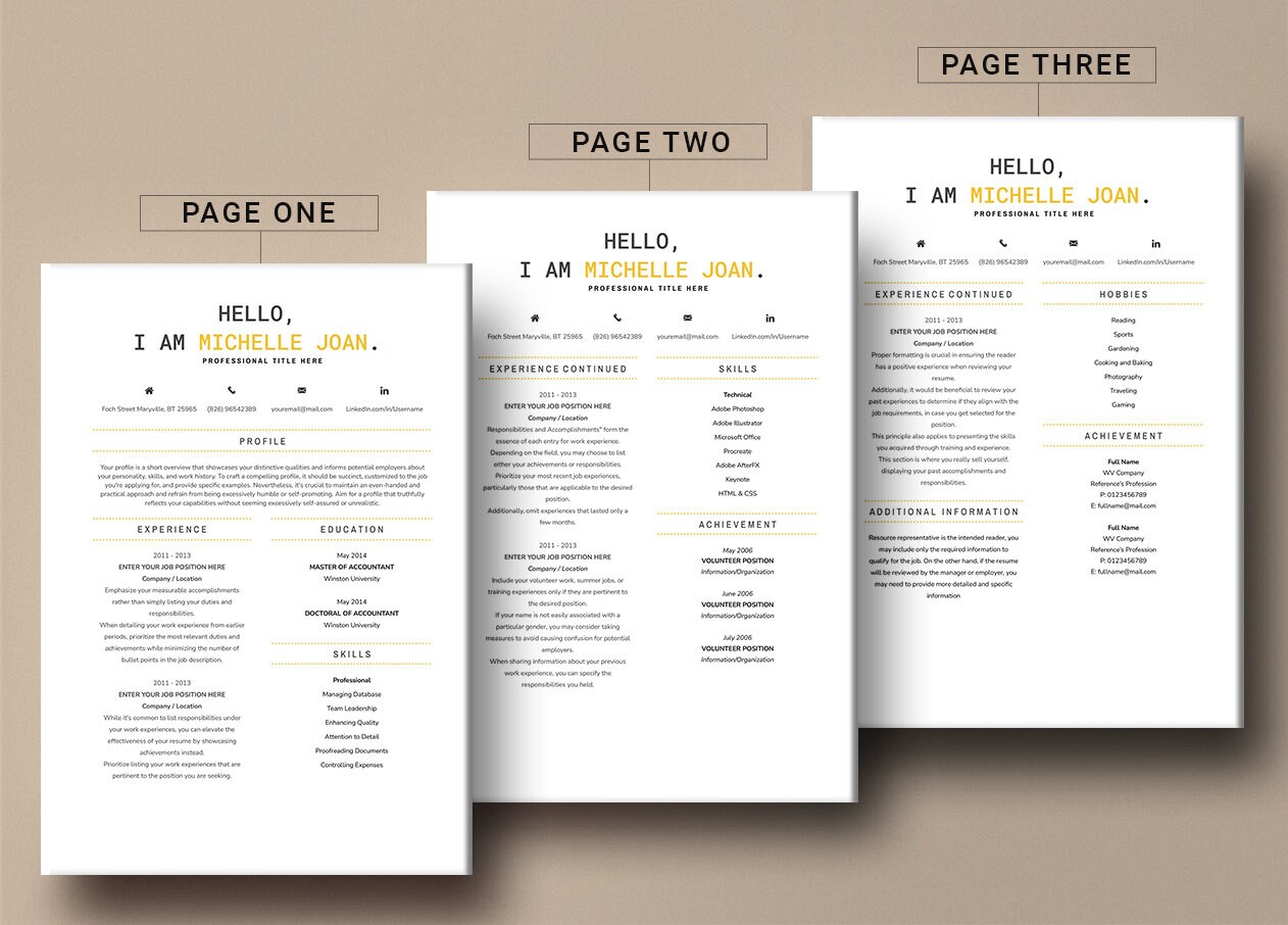 EDITABLE Google Docs Resume Template, Google Docs CV, Minimalist Google ...