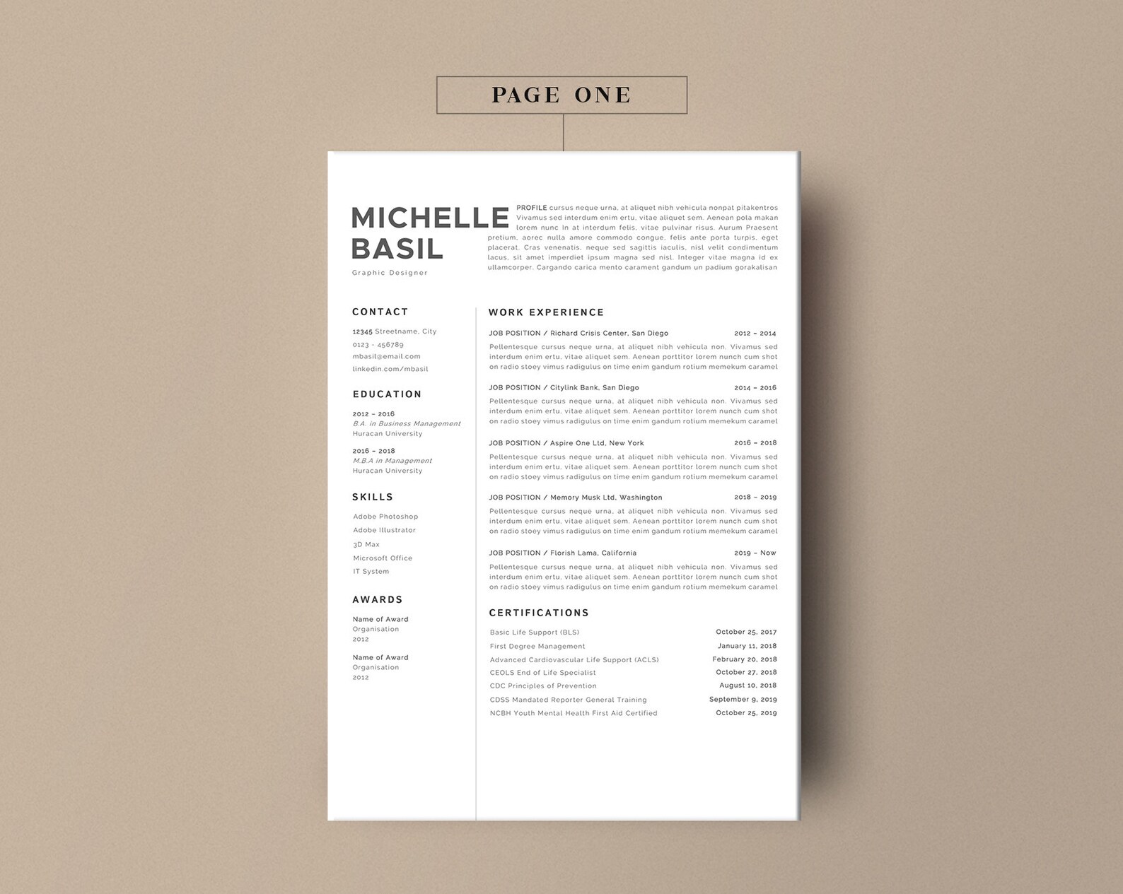 Clean Resume Template Minimalist CV Template Creative Resume Modern ...