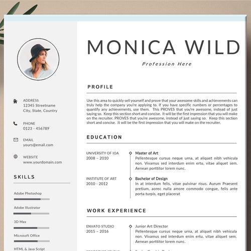 Creative Resume Template Word Pages Instant Download Resume - Etsy