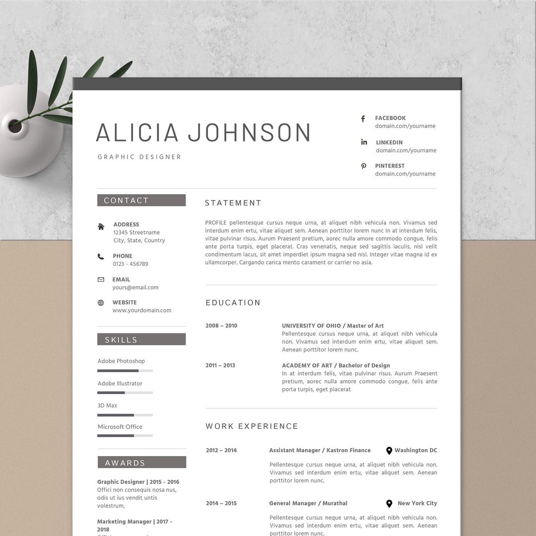 Editable Word Resume, Modern Resume, Professional Word Resume, Resume ...