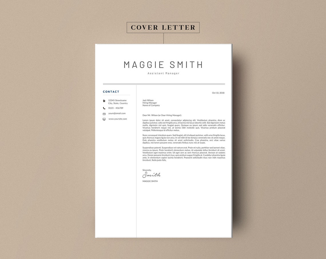 Professional Resume Template Cover Letter MS. Word Resume Template US ...