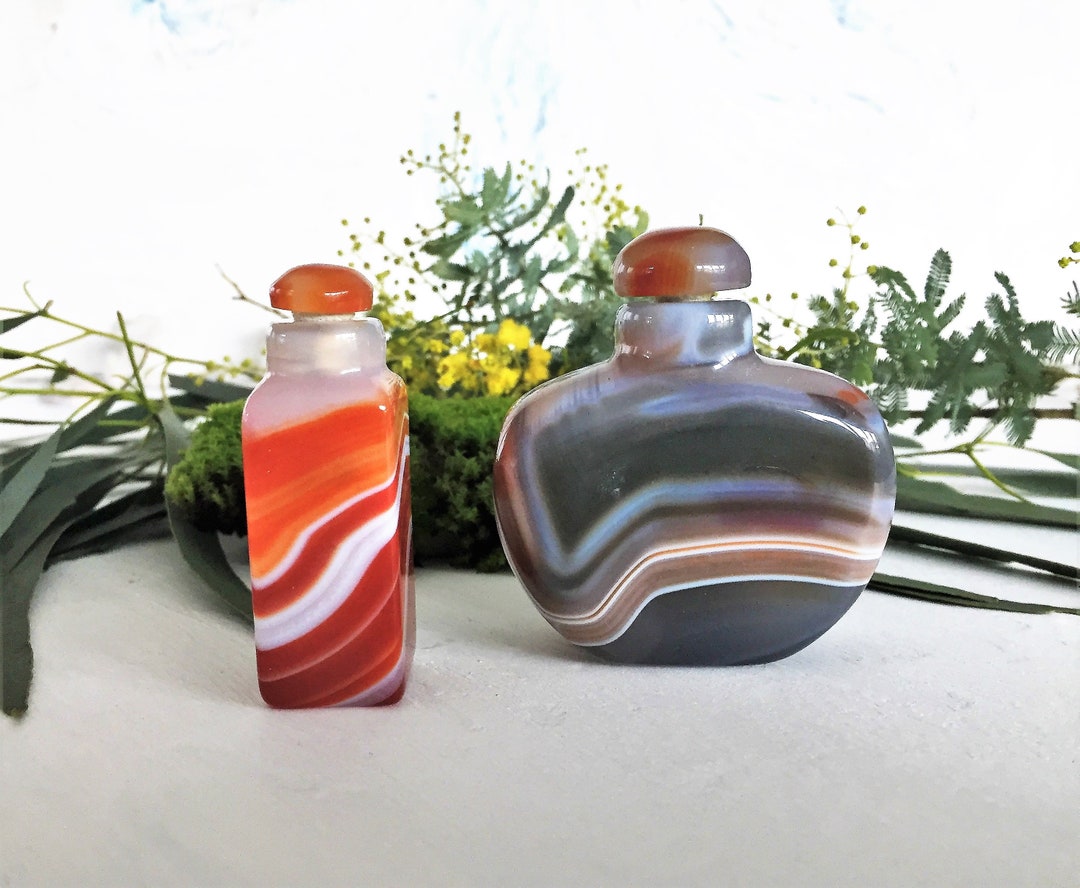 Gemstone Agate Perfume Bottles Agate Bracelet Essential Oil - Etsy