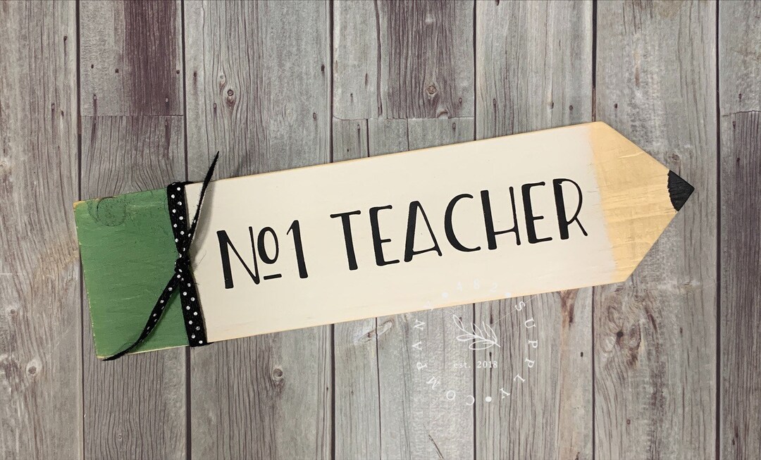 Teacher Sign Teacher Pencil Sign Gift for Teacher - Etsy