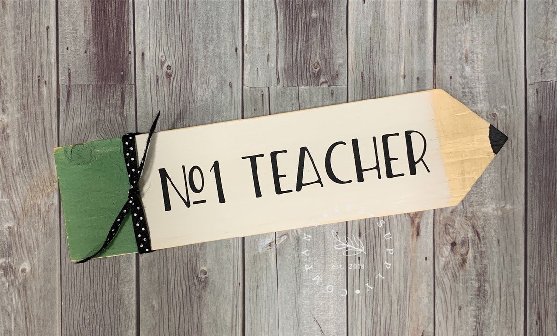 Teacher Sign Teacher Pencil Sign Gift for Teacher - Etsy