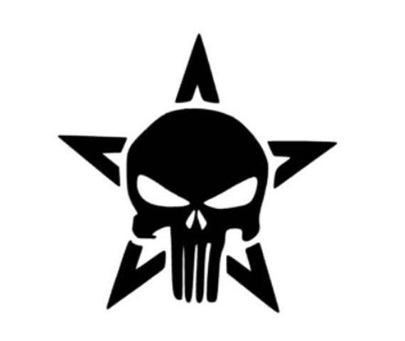 Items similar to Skull Star Vinyl Sticker Decal for Walls, Car, Laptop ...