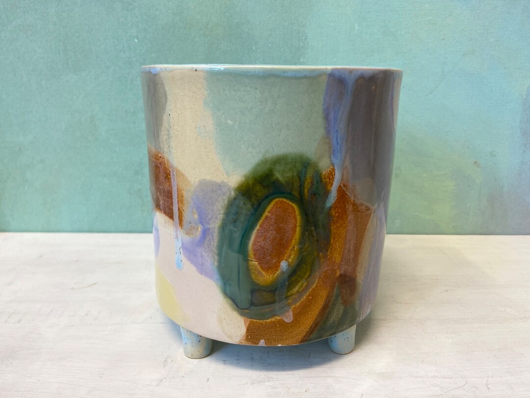 Flowerpot Colorfully Painted in Pastel Colors, Freely Formed From ...