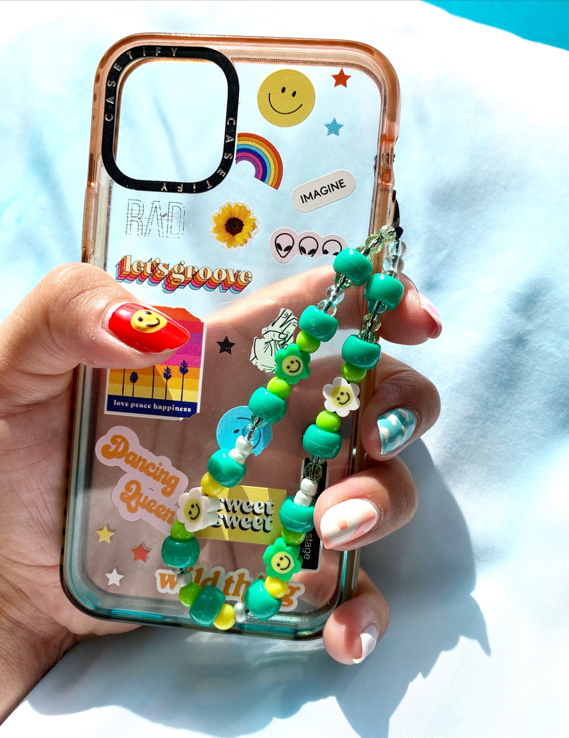 Custom Smiley Face Phone Charm Strap Cellphone Name String - Etsy