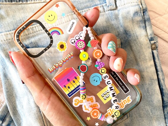 Custom Smiley Face Phone Charm Strap Cellphone Name White | Etsy